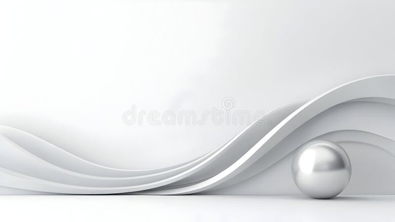 A Minimalist Composition Featuring a Smooth, Metallic Sphere on a ...