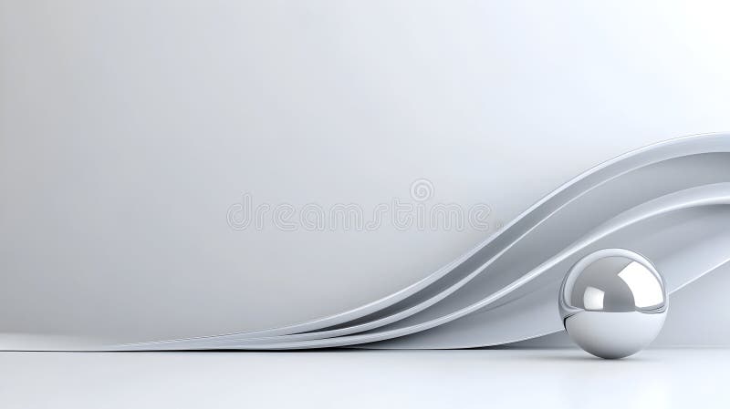 A Minimalist Composition Featuring a Smooth, Metallic Sphere on a ...