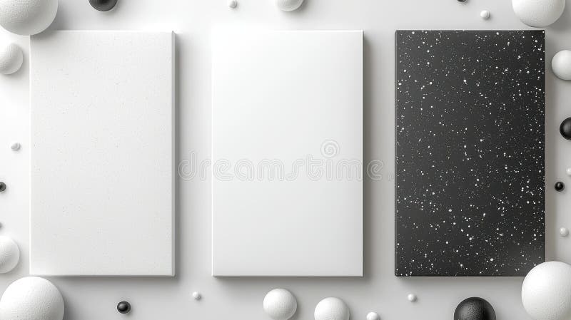 Minimalist Composition Featuring Three Rectangular Panels in White and ...