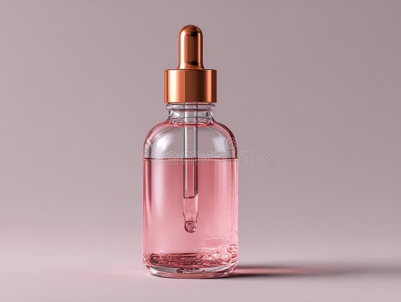 Minimalist Composition Featuring a Transparent, Upright Bottle with ...