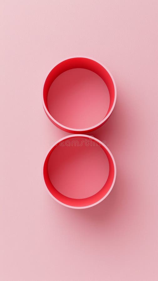 Minimalist Composition Featuring Two Red Circles Joined Together ...
