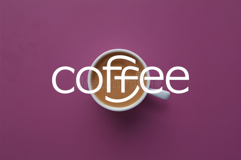 Minimalist Composition Featuring the Word Coffee in Focus Stock ...