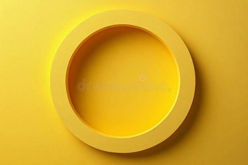 Minimalist Composition Featuring a Yellow Circle Creating a Round Frame ...