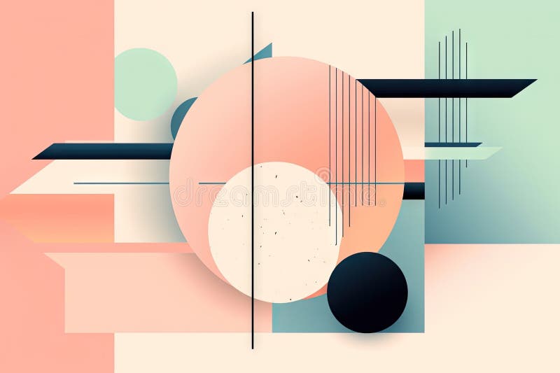 Minimalist Composition with Geometric Shapes and Lines, Featuring ...