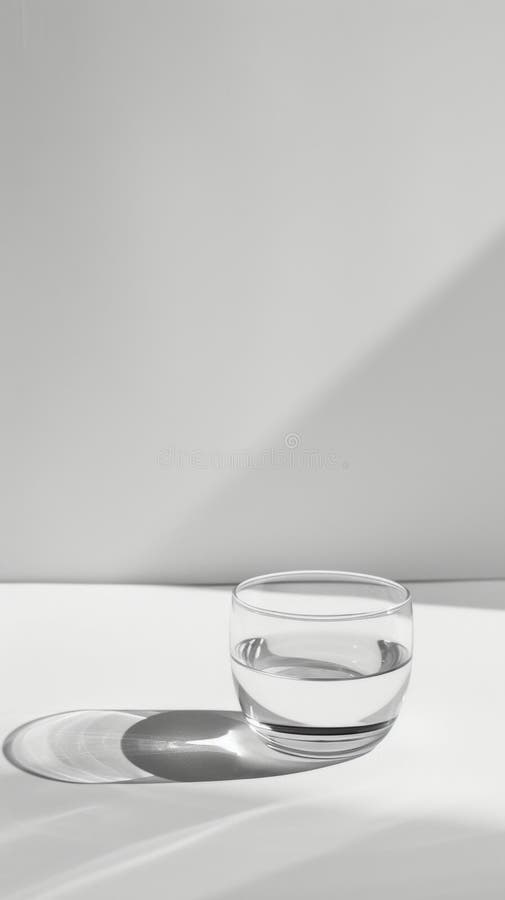 Minimalist Composition with a Glass of Water Stock Image - Image of ...