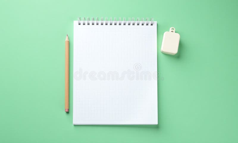 Minimalist Composition Graph Paper Notepad Wooden Pencil Stock ...