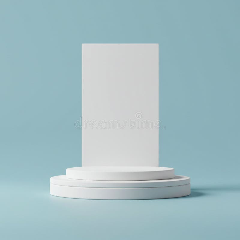Minimalist Composition with a Light Blue Background and Two Circular ...