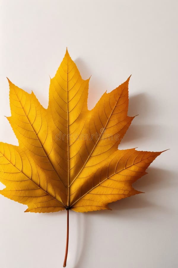 Yellow Canadian Maple Leaf on a White Background Stock Illustration ...