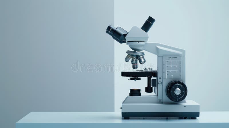 A Minimalist Composition of a Microscope with Digital Displays Showing ...