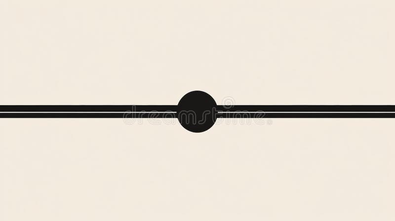 Minimalist Artwork Featuring Black Lines and a Central Circle on a ...