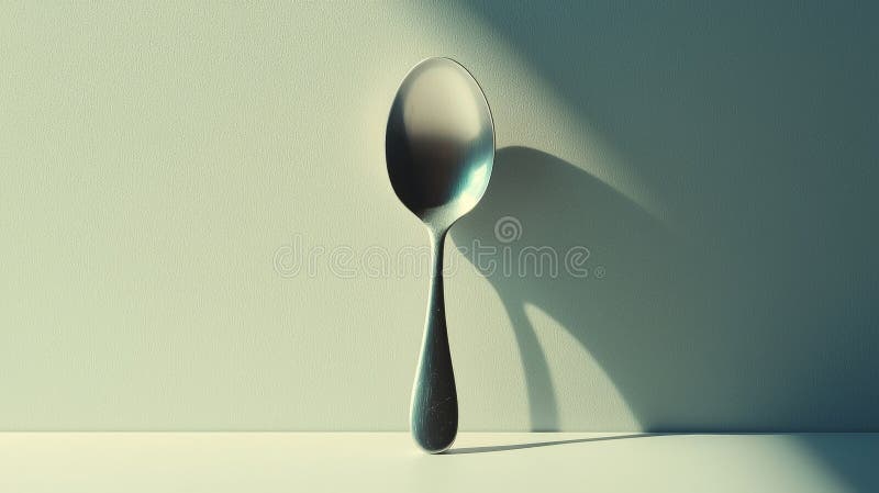 Minimalist Composition Silver Spoon Shadow Stock Photos - Free ...