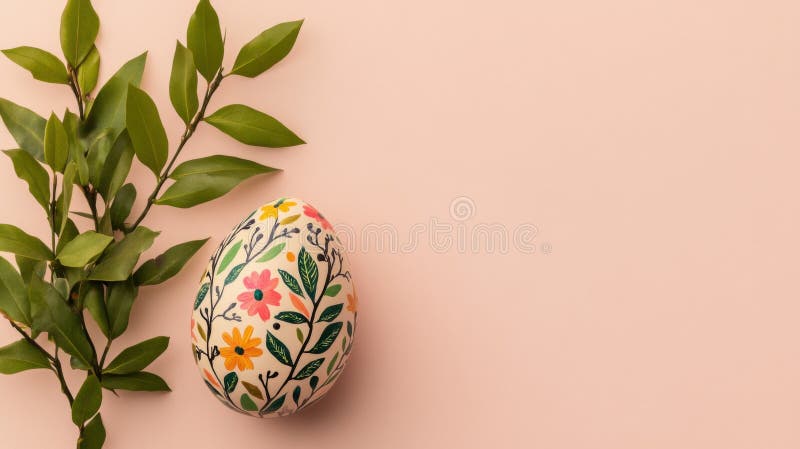 A Minimalist Composition of a Single Easter Egg Painted Stock ...