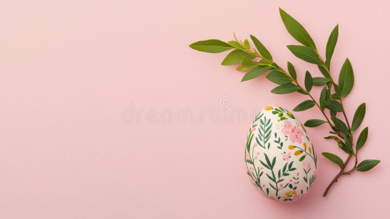 A Minimalist Composition of a Single Easter Egg Painted Stock ...