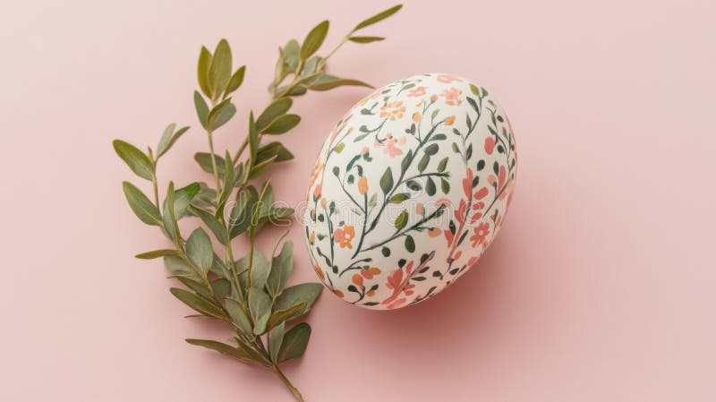 A Minimalist Composition of a Single Easter Egg Painted Stock ...