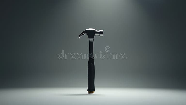 Labor Day Minimalist Composition of a Single Silver Hammer Floating in ...