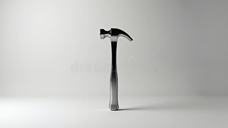 Labor Day Minimalist Composition of a Single Silver Hammer Floating in ...