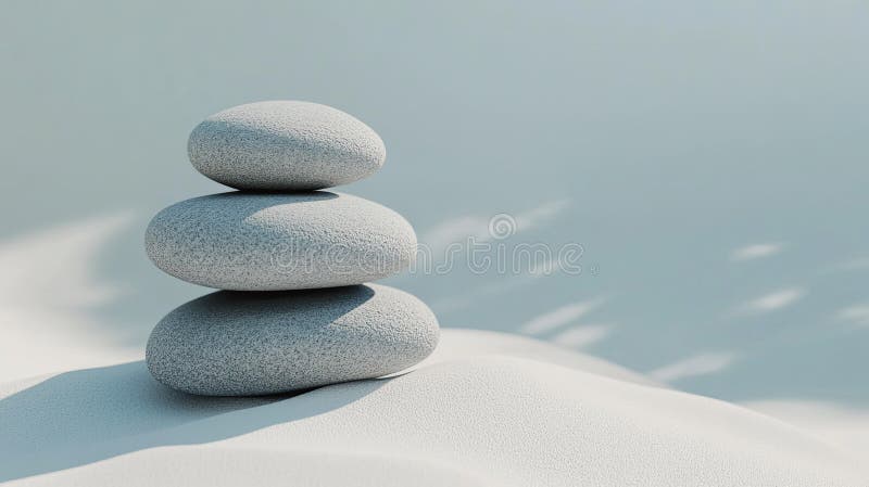 A Minimalist Composition of Smooth Stones Stacked Neatly on a Light ...