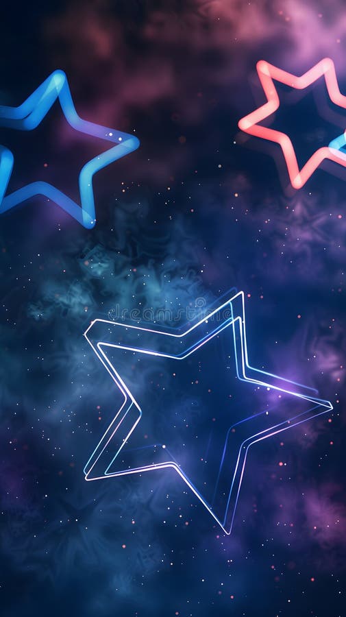 Colorful Neon Star Patterns in Cosmic Setting, Ai Generated Editorial ...