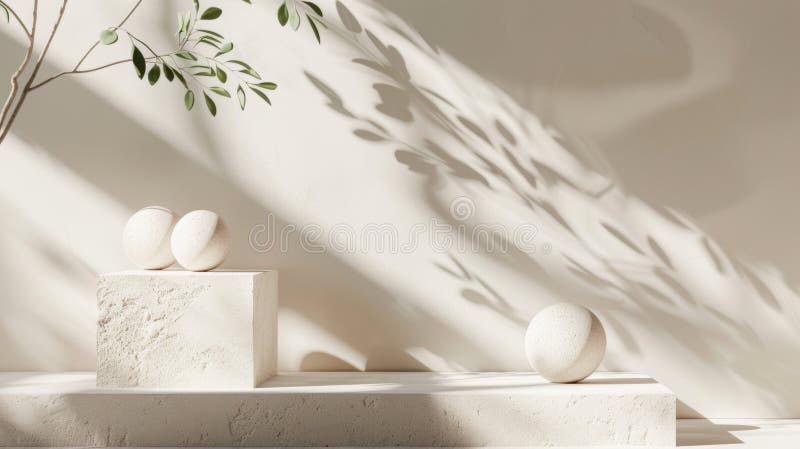 Minimalist Composition White Eggs Shadow Play Stock Photos - Free ...