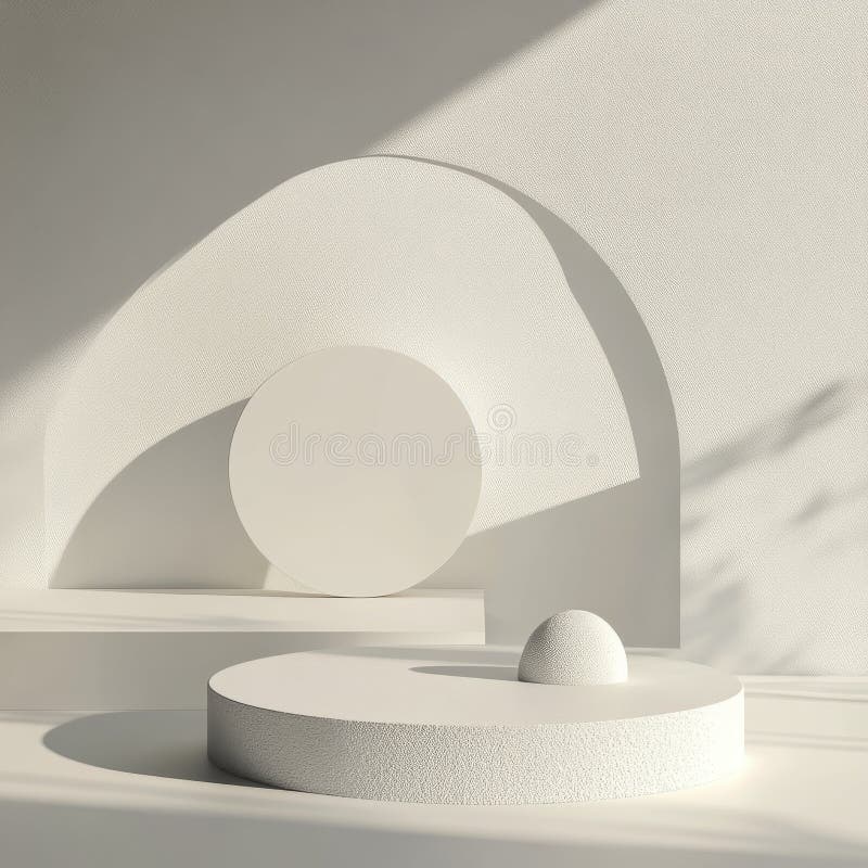 Minimalist Composition with White Geometric Shapes in Natural Light ...
