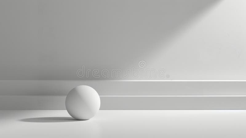 Minimalist Composition of a White Sphere with Shadows Stock Photo ...
