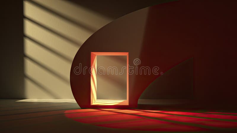 Minimalist Composition with Wooden Triangles and Metallic Sphere in a ...