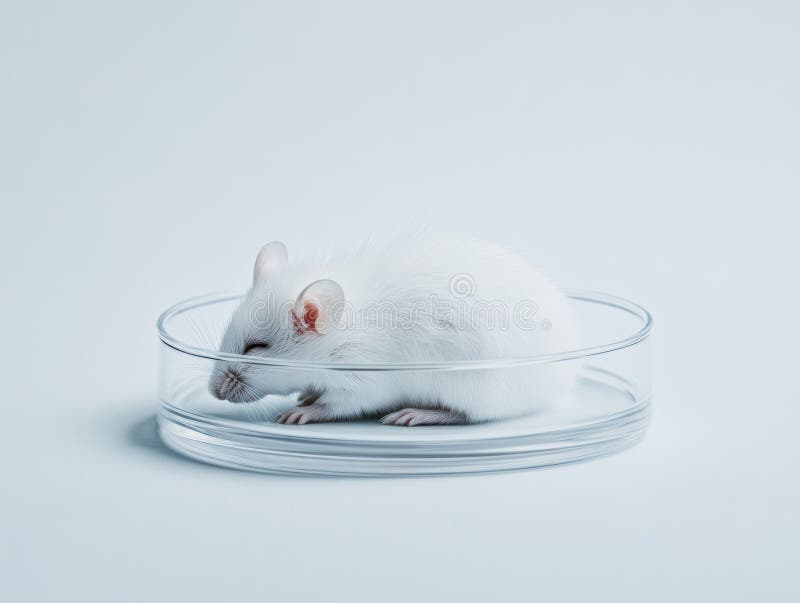 Minimalist Concept Image of a Single White Mouse Sitting in Glass Dish ...