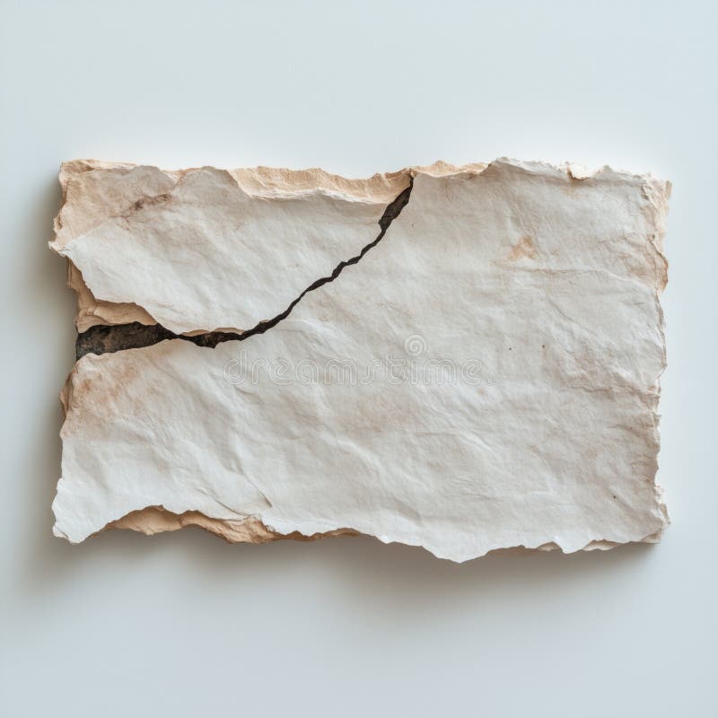 Minimalist Concept with Torn White Paper Piece Featuring Rough Edges ...