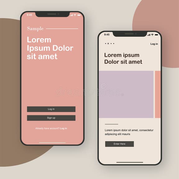 Minimalist Concept UI or UX Design App Stock Vector - Illustration of ...