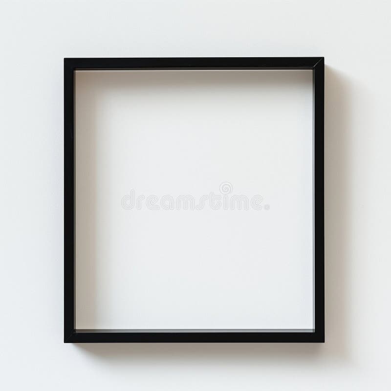 Empty Black Square Outline on White Background Representing Defined ...