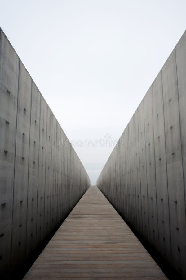 Minimalist Concrete Architecture Corridor. Generative Ai Stock ...