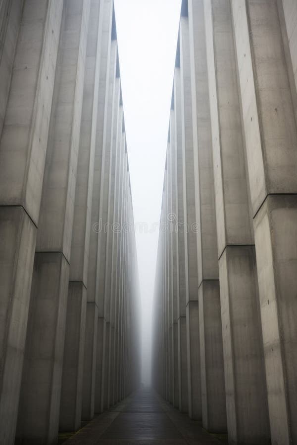 Minimalist Concrete Architecture Corridor. Generative Ai Stock ...