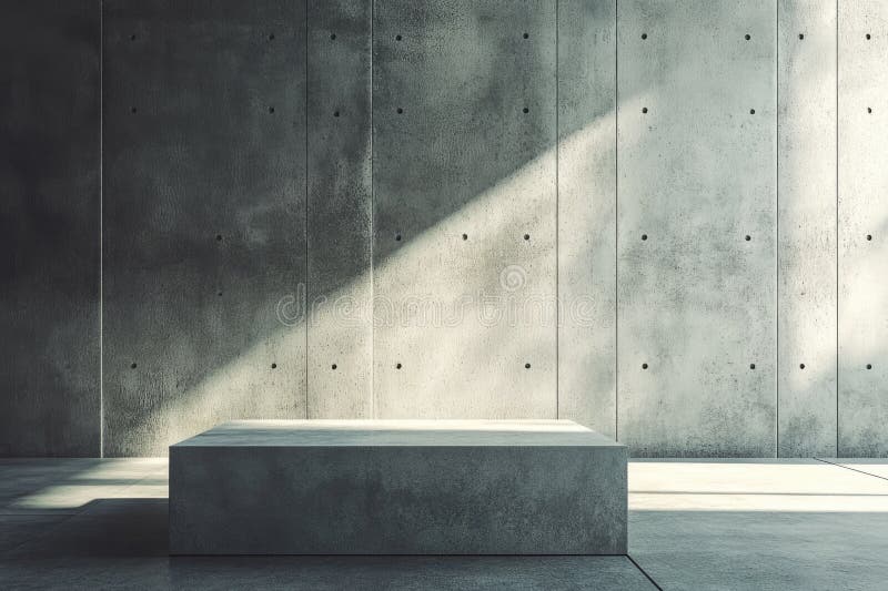 Minimalist Concrete Architecture with Dramatic Lighting and Shadows ...