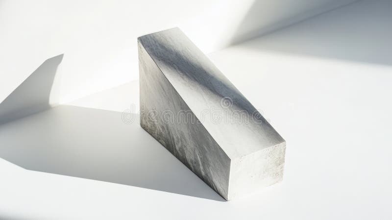 Minimalist Concrete Block with Soft Shadows on a White Surface Stock ...