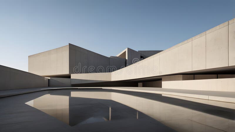 Minimalist Concrete Building with Geometric Patterns and Clean Lines ...