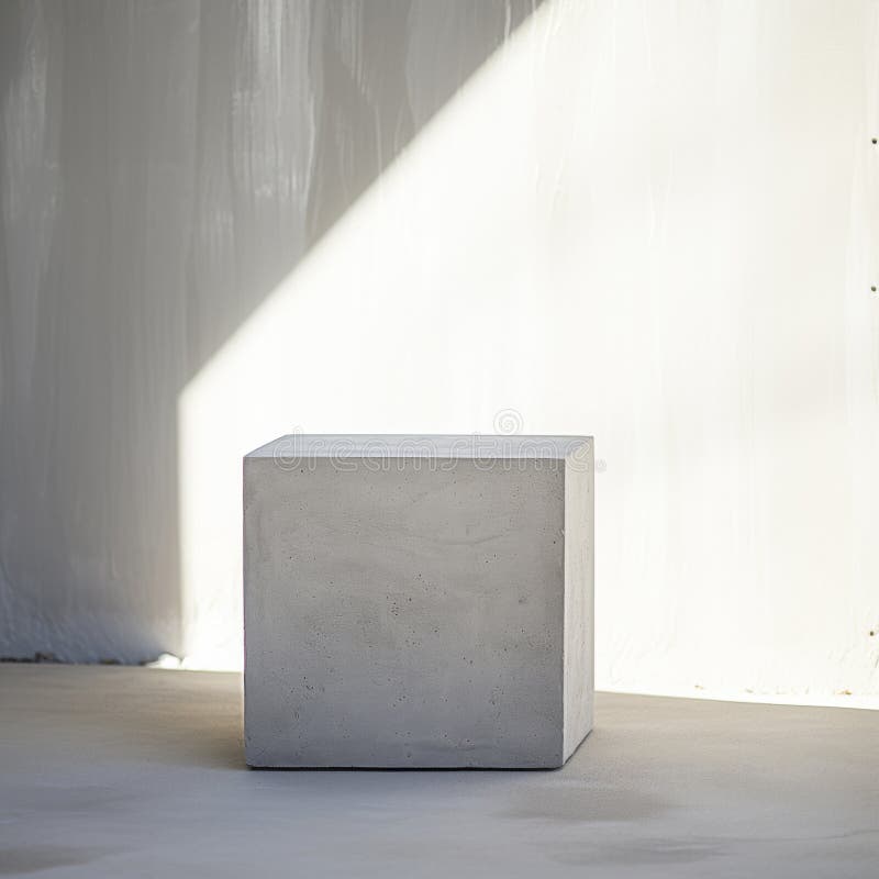 Minimalist Concrete Cube in Natural Light Stock Photo - Image of ...