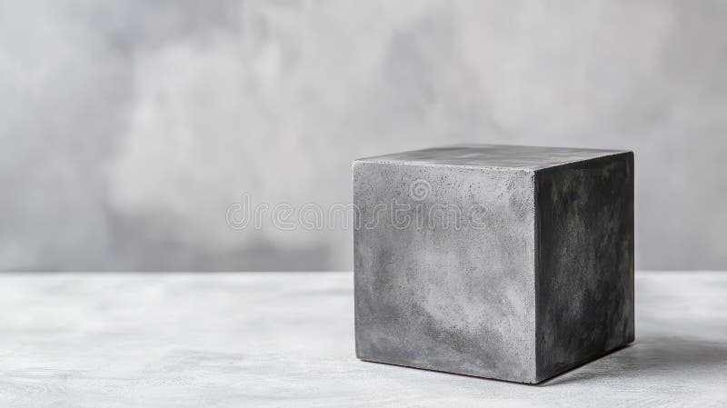 Minimalist Concrete Cube: a Study in Texture and Form, Simple Object ...