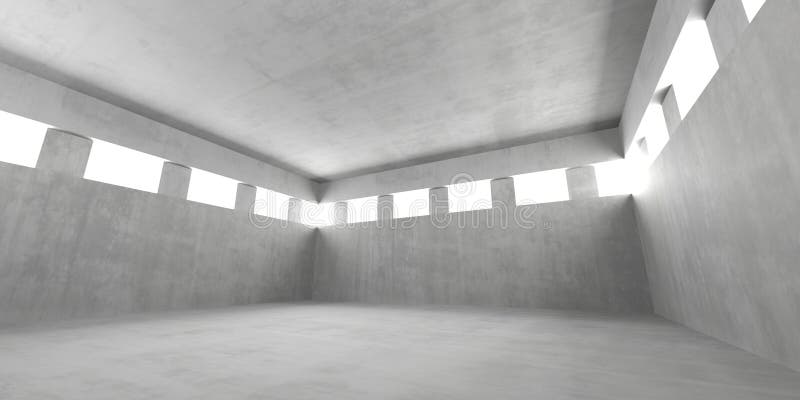 Minimalist Concrete Interior Space with Natural Light Stock ...