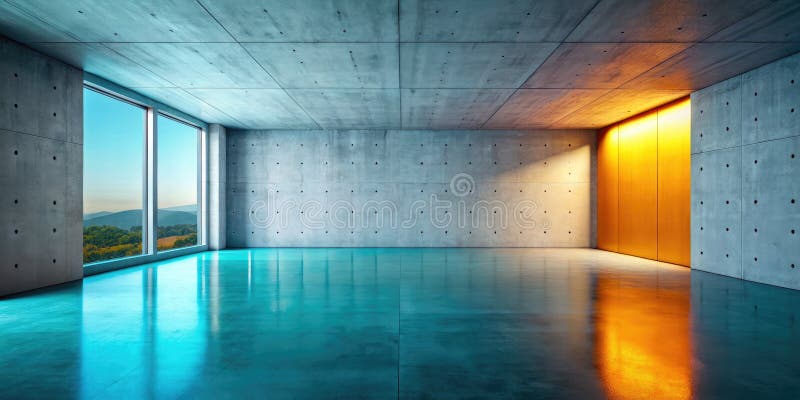 A Minimalist Concrete Room Empty Space for Modern Design Inspiration ...
