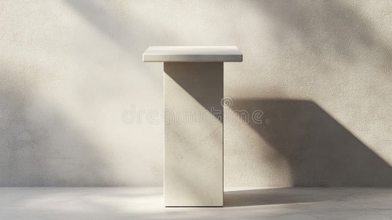 Minimalist Concrete Side Table in Bright Studio Setting Stock ...