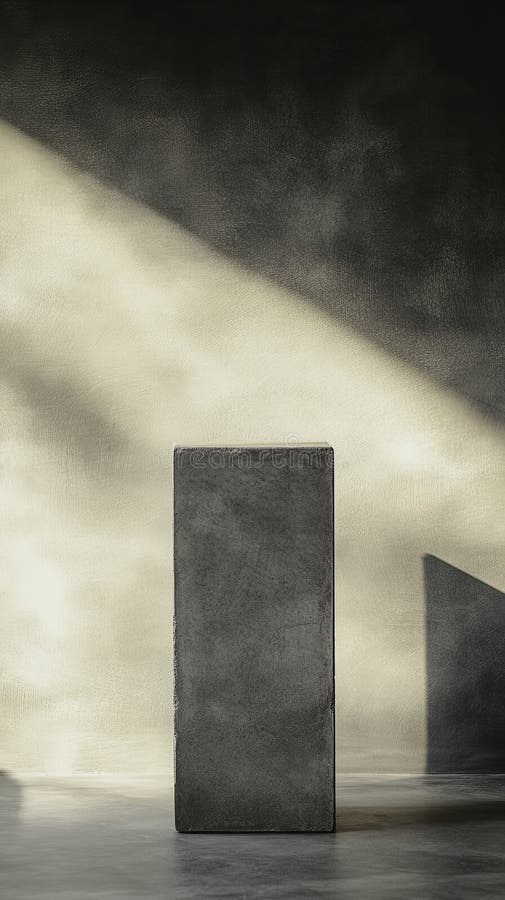 Minimalist Concrete Structure with Dramatic Lighting Stock Illustration ...