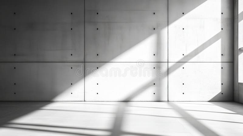 Minimalist Concrete Wall with Shadows Creating Serene Atmosphere Stock ...