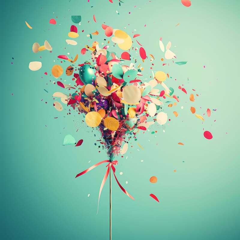 Minimalist Confetti Explosion Symbolizing Successful Corporate Event ...