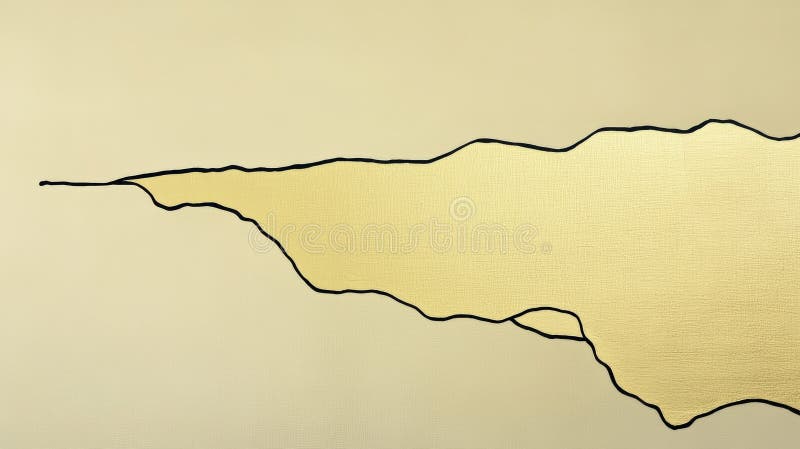 Minimalist Continent: Bold Black Outline on Gold Stock Illustration ...