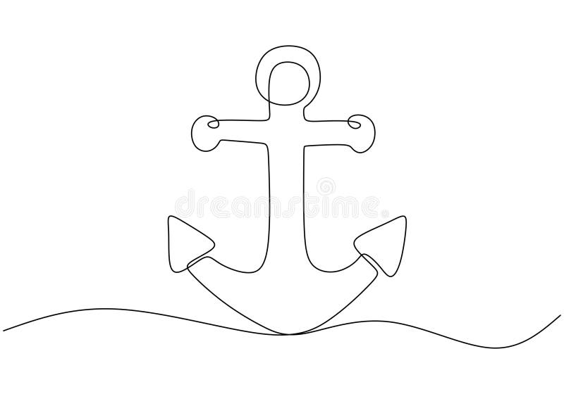 Anchor Continuous Line Drawing Stock Illustrations – 134 Anchor ...