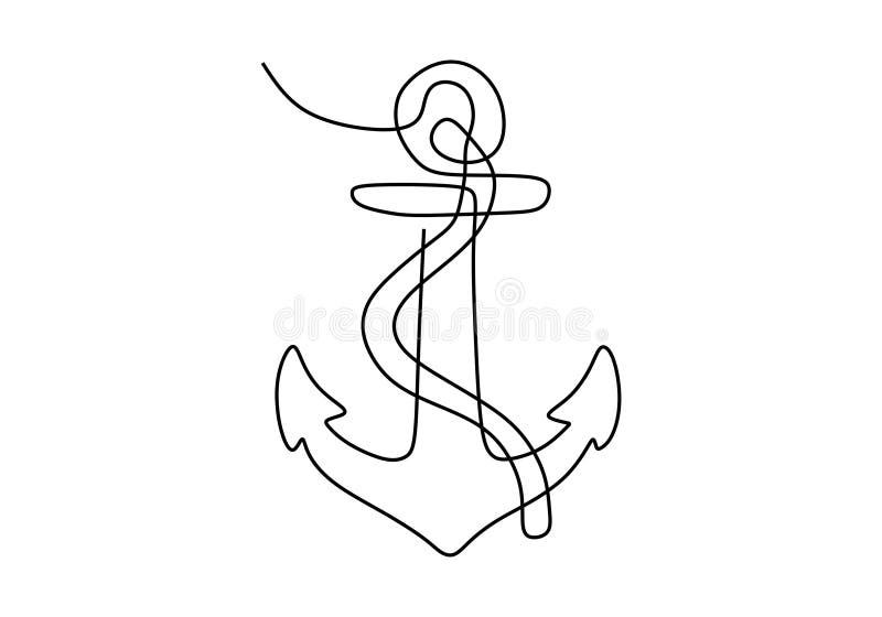 Anchor Continuous Line Drawing Stock Illustrations – 134 Anchor ...