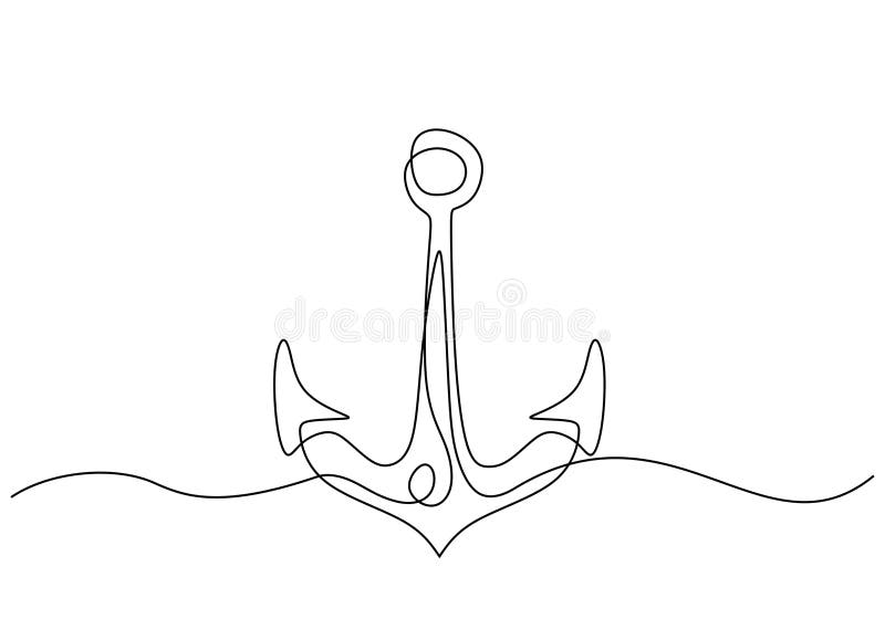 Anchor Continuous Line Drawing Stock Illustrations – 134 Anchor ...