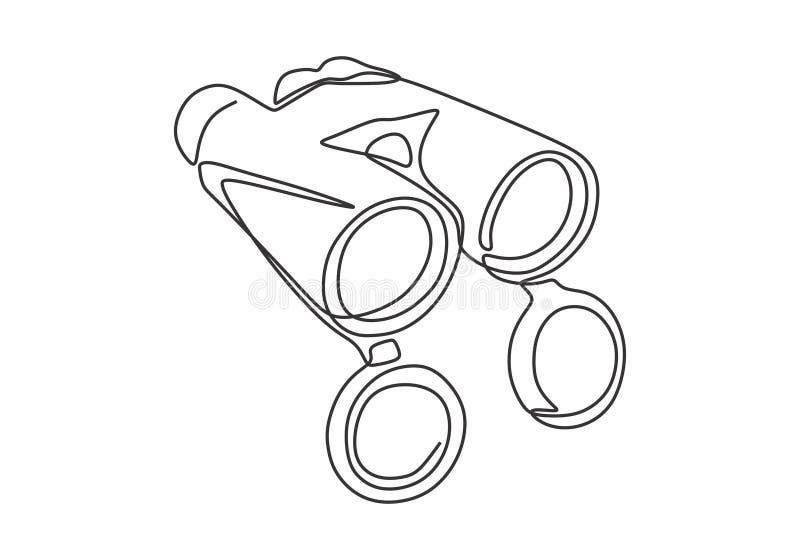 Minimalist Continuous Line Drawing of Binoculars or Telescope in Vector ...
