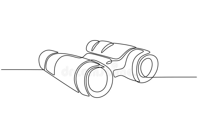 Minimalist Continuous Line Drawing of Binoculars and Telescope for ...