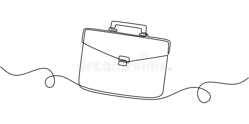 Minimalist Continuous Line Drawing of Open Briefcase for Work and ...